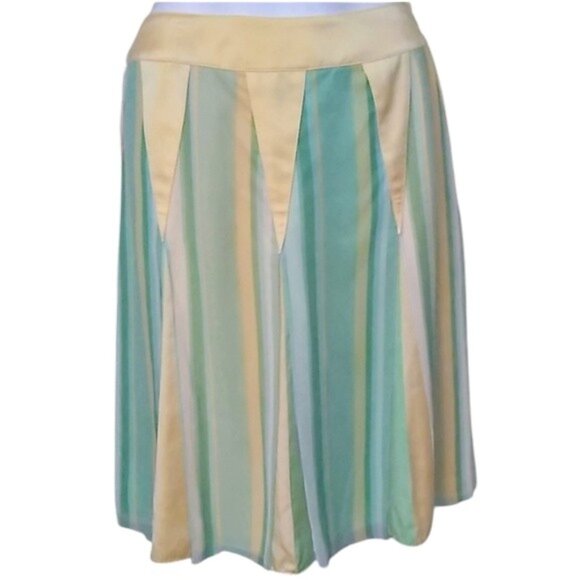 Kay Unger | Skirts | Kay Unger Panel Carwash Silk Green Yellow Skirt 4 ...